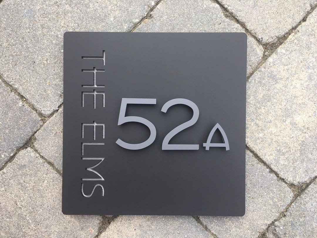 Contemporary Floating House Sign With 3D Numbers, Original & Unique ...