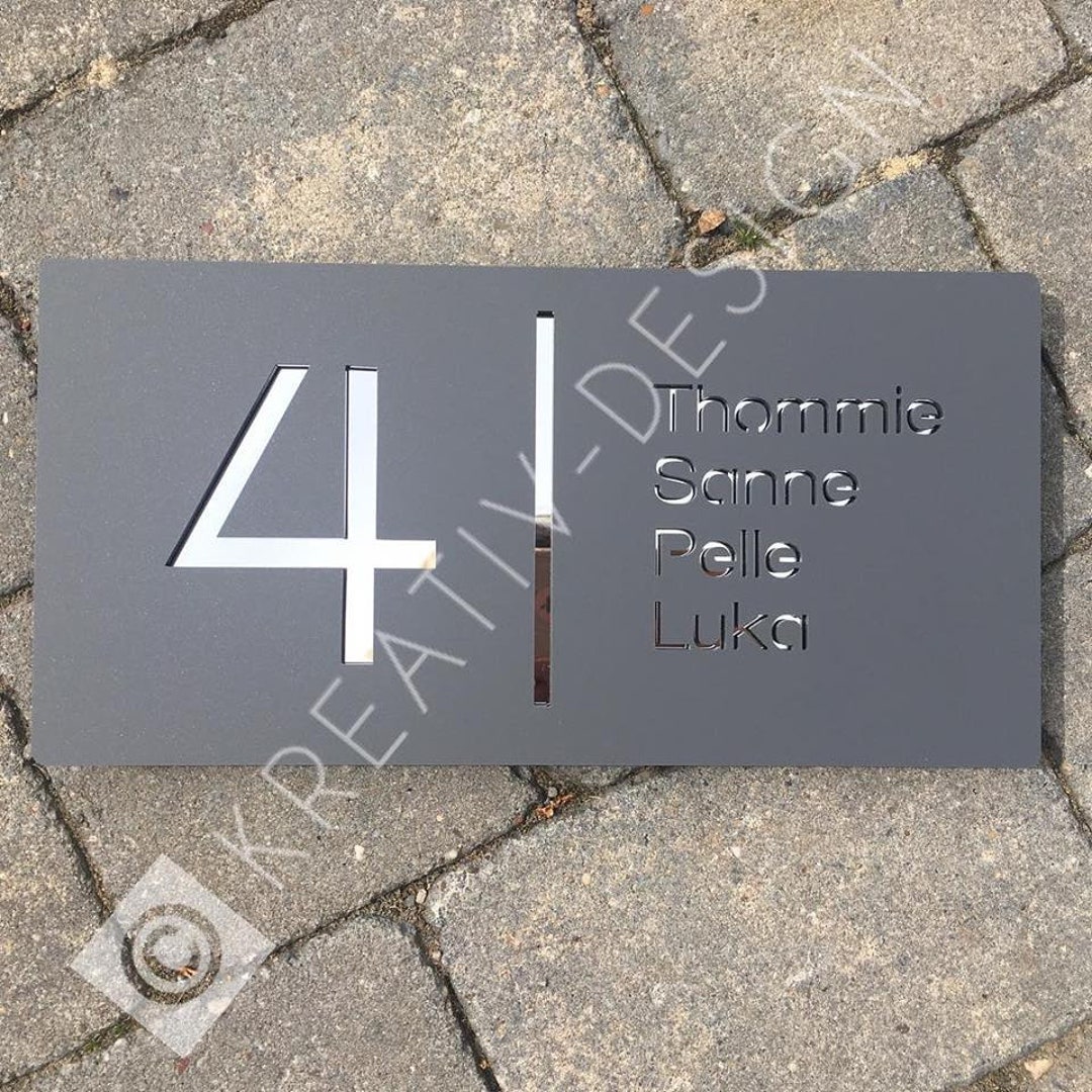 Bespoke House Number Door Sign, Unique Laser Cut Customised With Number ...