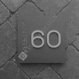 Contemporary Floating House Sign With 3D Numbers, Original & Unique ...