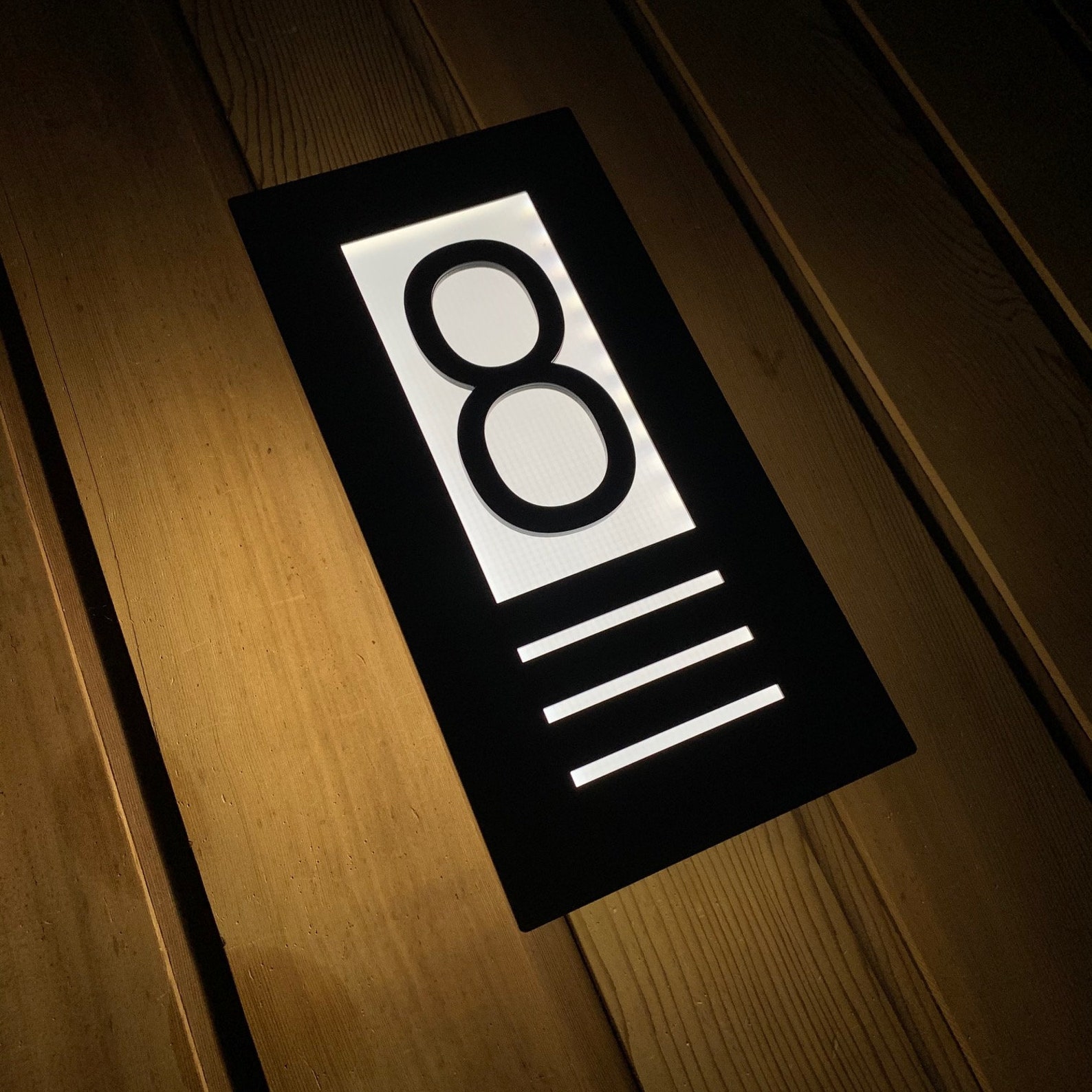 NEW Illuminated Modern House Number Sign With Low Voltage LED - Etsy UK