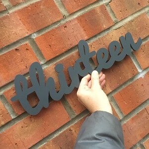 Cursive Handwriting House Number Sign, Unique Laser Cut Floating Words ...