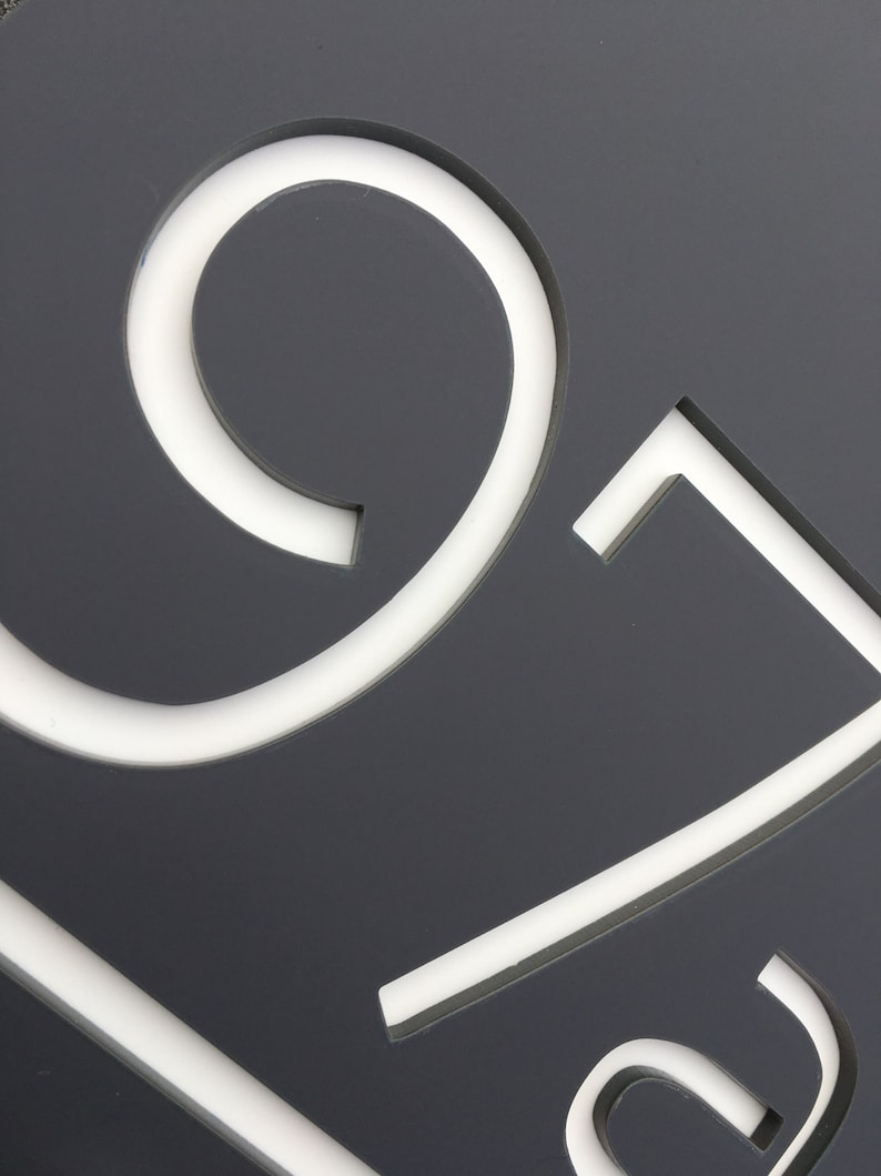 House Number Sign Large modern Circle Plaque 20cm Original | Etsy