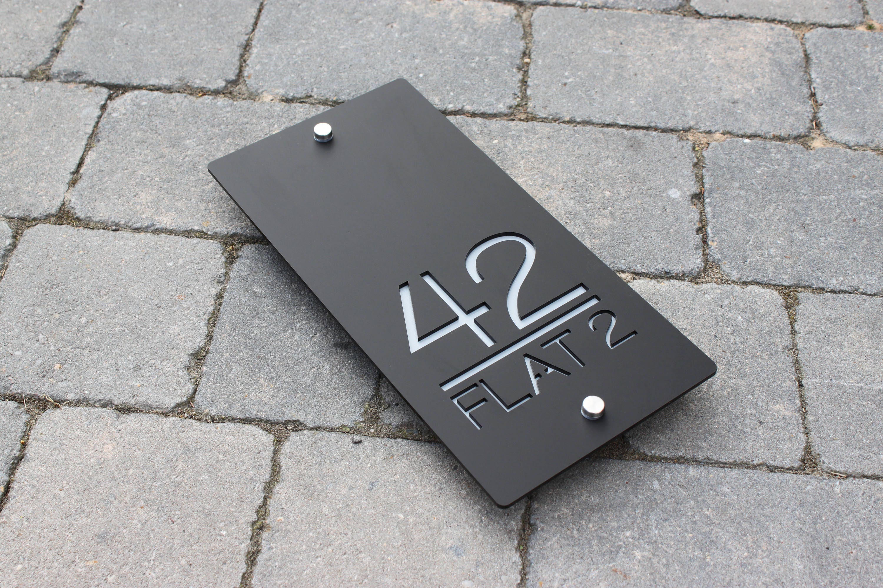 Rectangle House Number Door Sign Portrait Laser Cut - Etsy UK