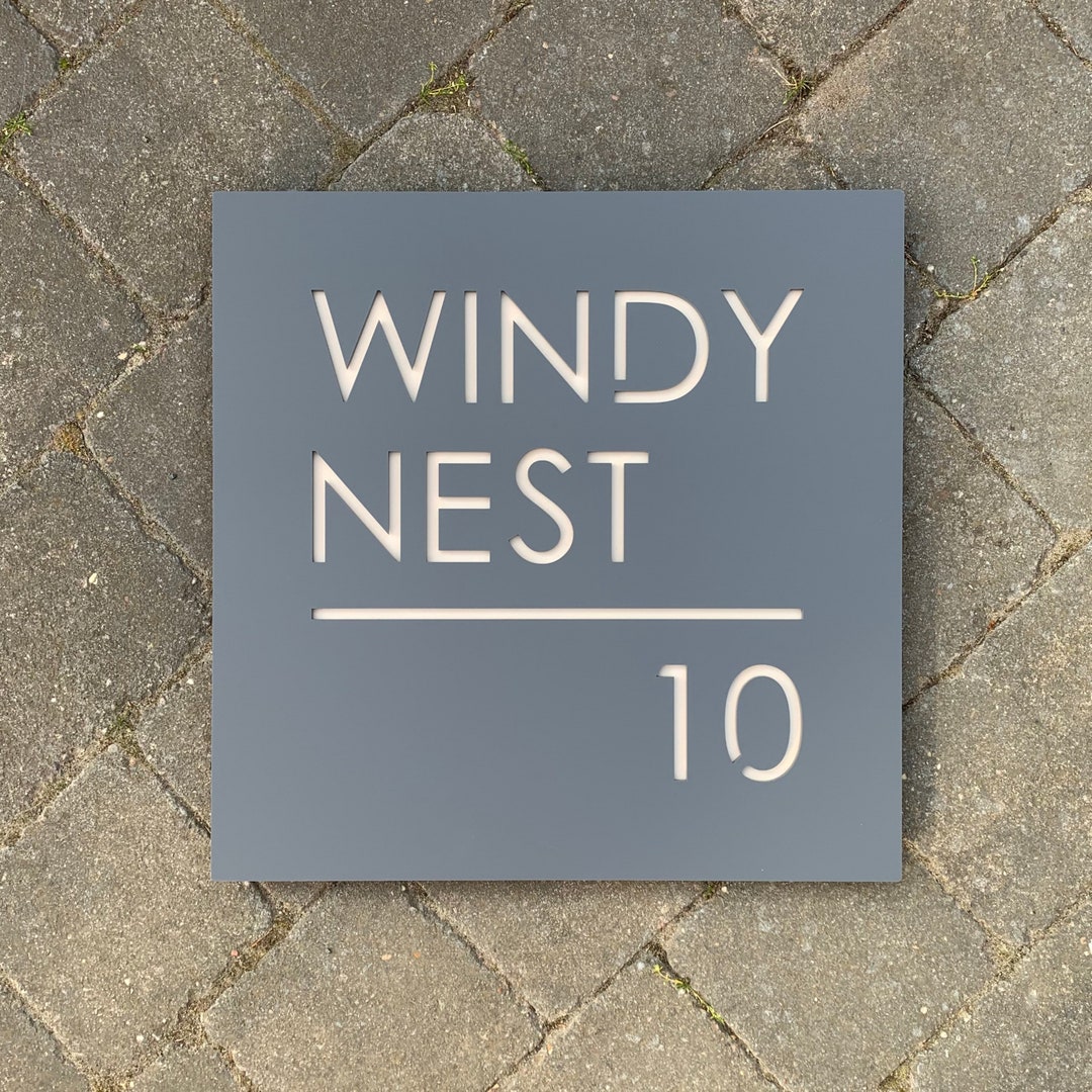 Floating House Sign / Door Number Square 30cm X 30cm Original and ...