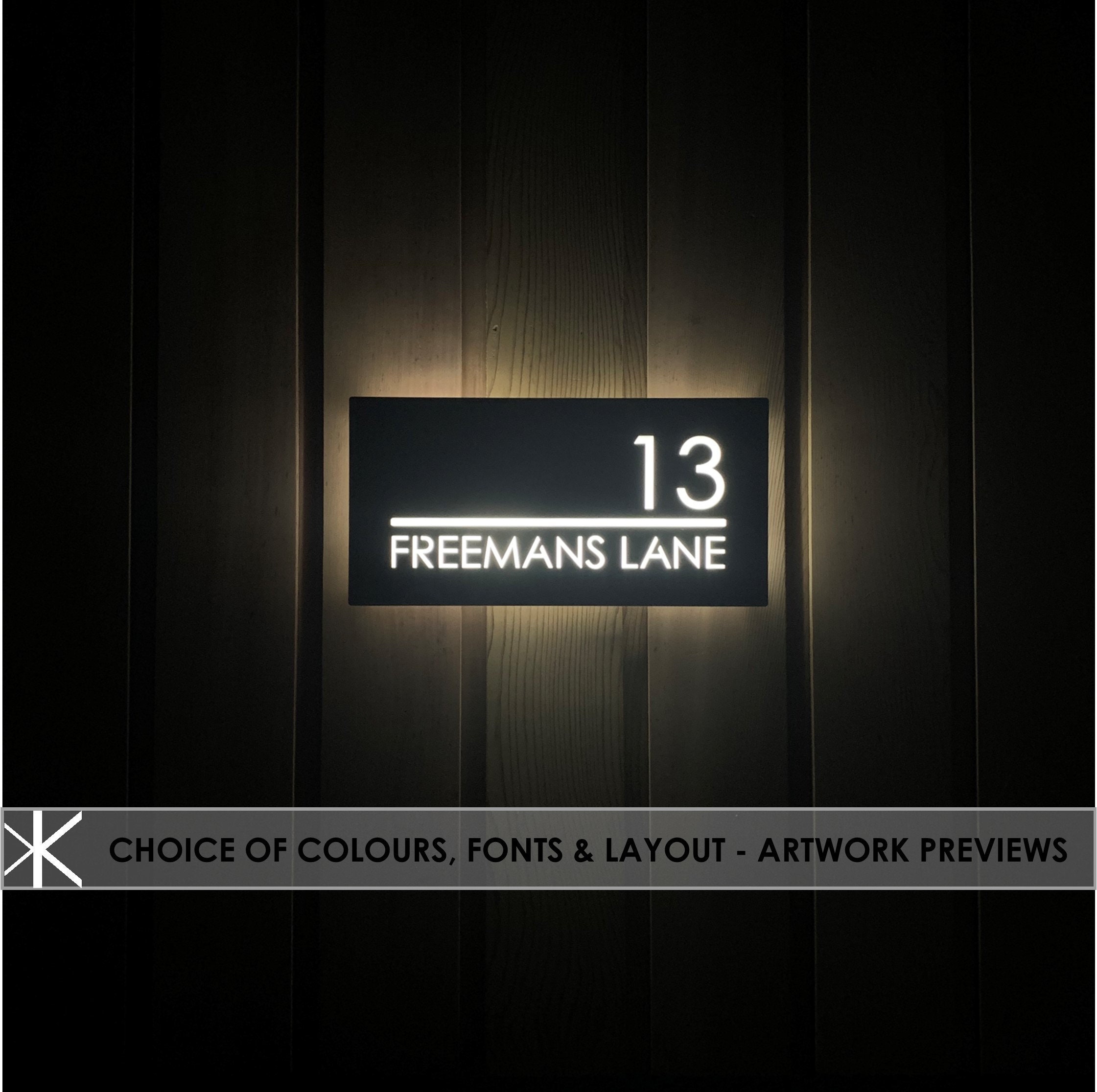 Illuminated Backlit Modern House Number Sign With Low Voltage - Etsy UK