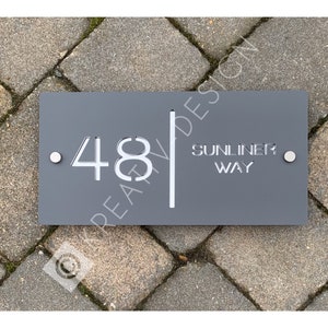 Modern House Sign Door Number Rectangle 30cm X 15cm Original and Unique ...