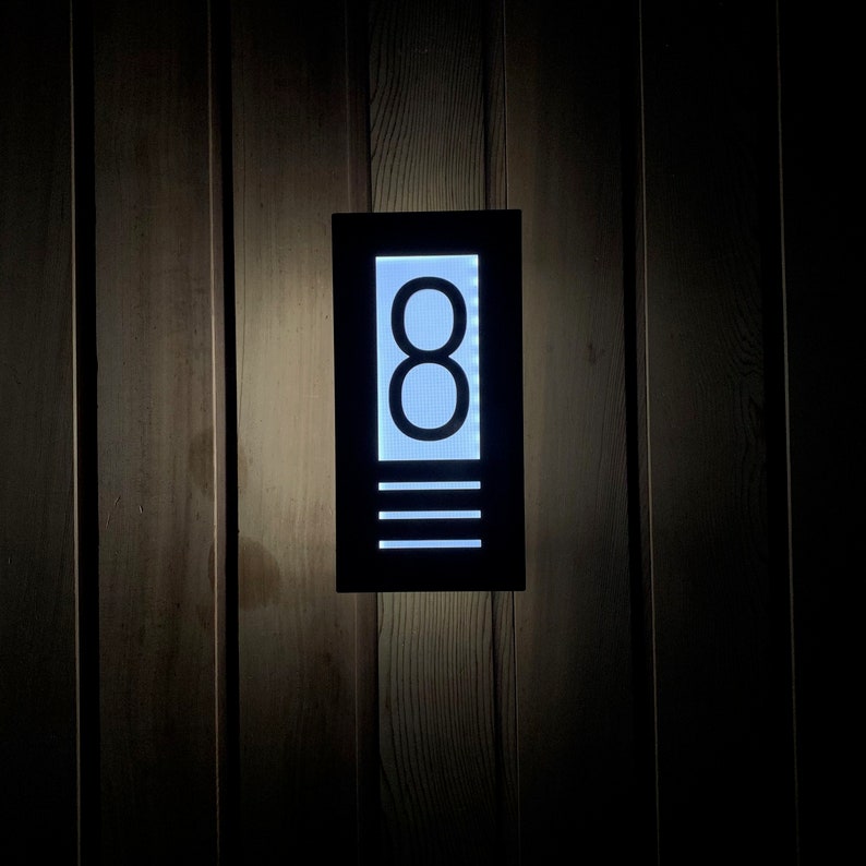 NEW Illuminated Modern House Number Sign With Low Voltage LED - Etsy UK
