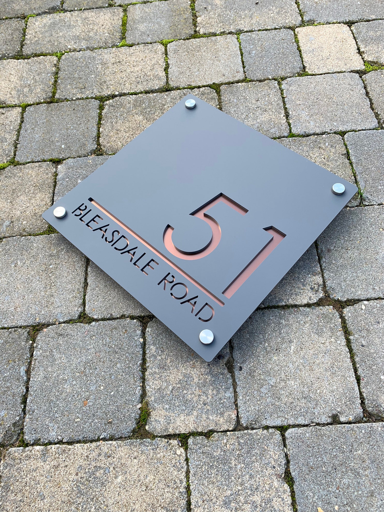 Contemporary House Number Door Sign. Square 30cm x 30cm | Etsy