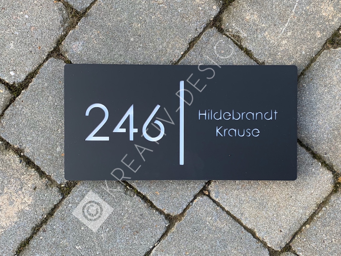 Moderne Haus Zeichen Nummer Tür Rechteck 30cm x 15cm Original | Etsy