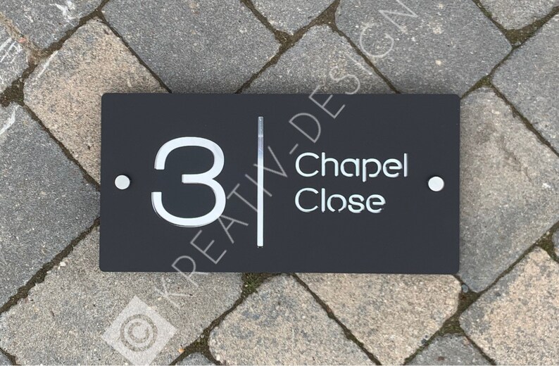 Modern House Sign Door Number Rectangle 30cm X 15cm Original - Etsy