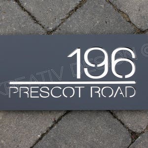 Modern House or Door Sign Rectangle 30 X 15cm Original and Unique Laser ...