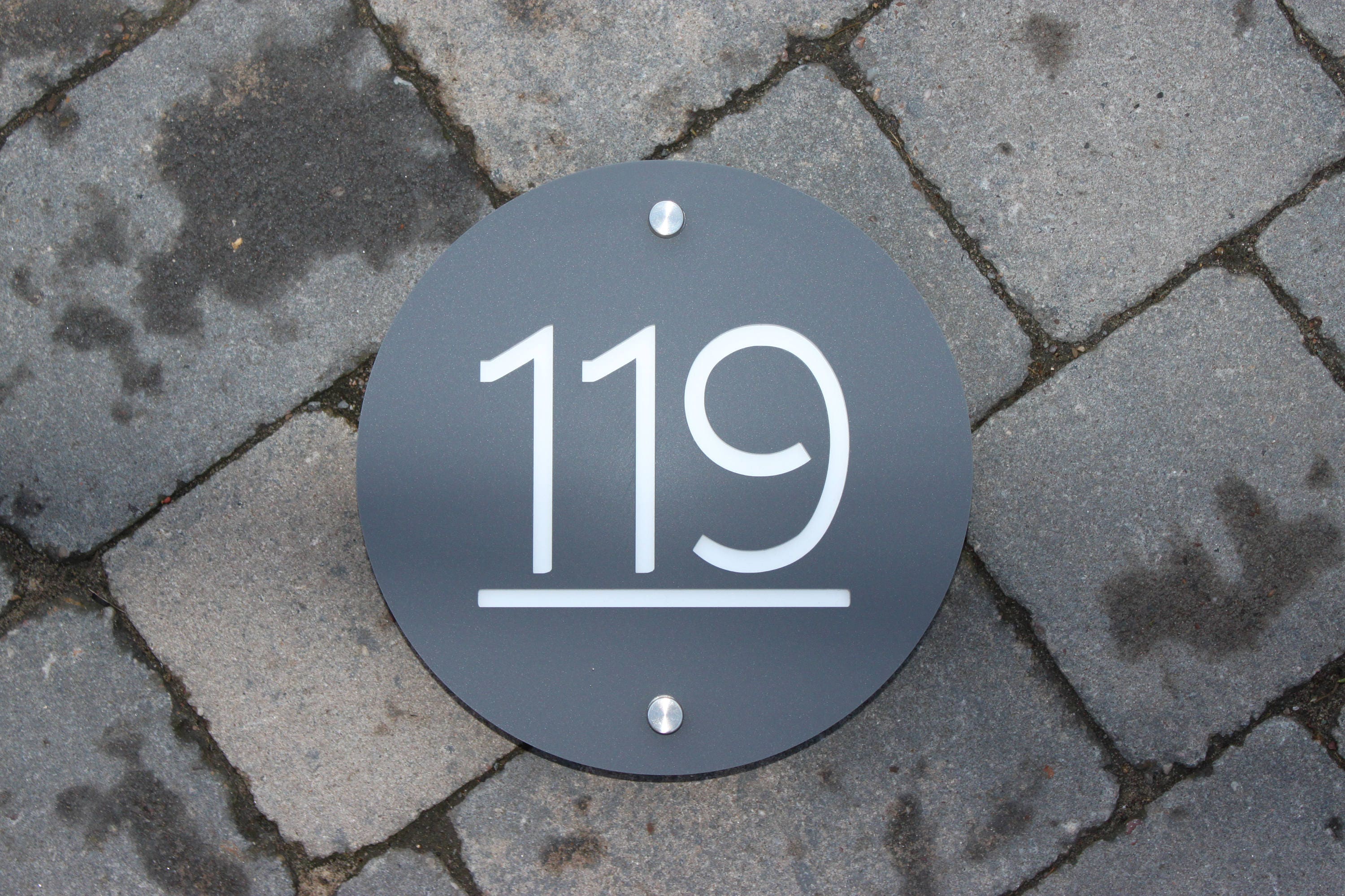 House Number Sign Large modern Circle Plaque 20cm Original | Etsy