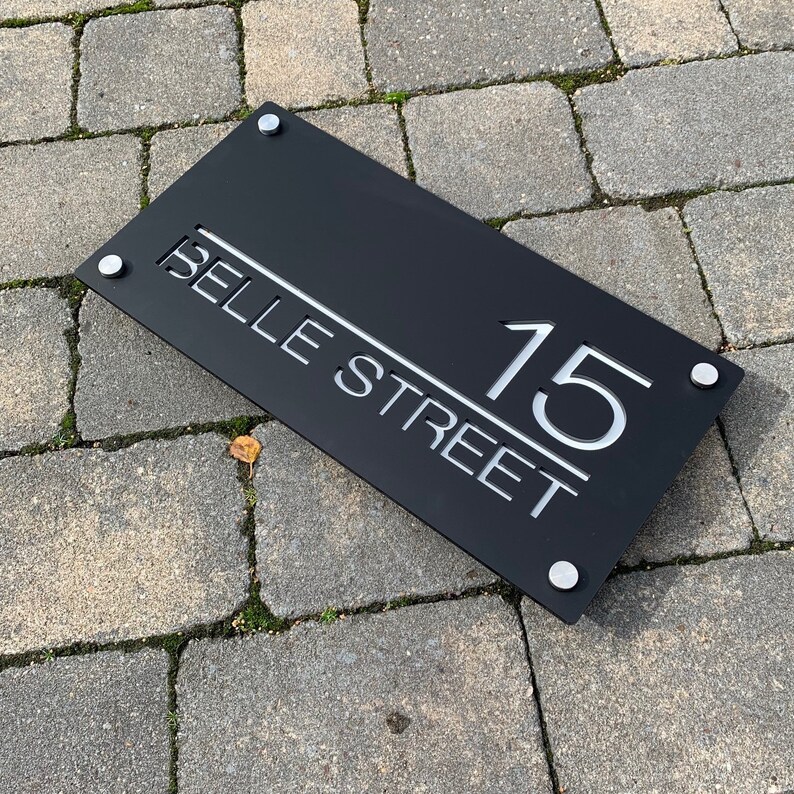 Modern House Number Door Sign Landscape 40cm X 20cm Original - Etsy UK