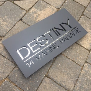 Bespoke House Name and Number Door Sign, 40 X 20 Cm Unique Laser Cut ...