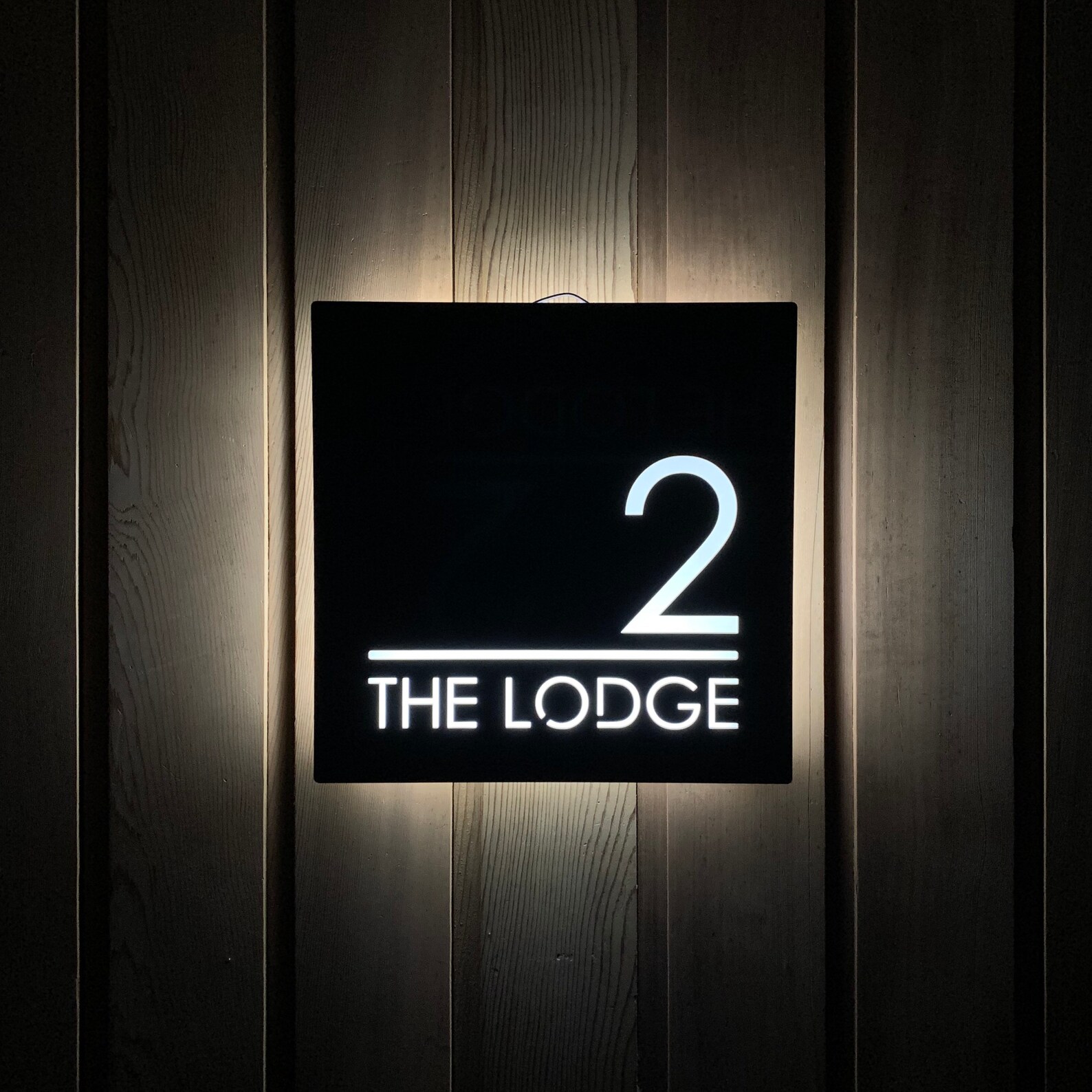 Large Contemporary Back-lit LED House Name and Number Sign | Etsy