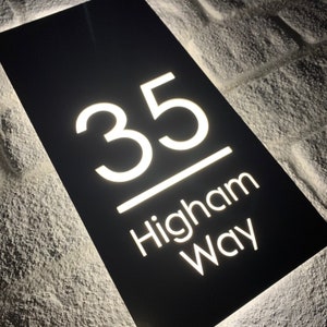 Illuminated Back-lit House Number Sign | 15 Cm X 30 Cm Low Voltage LED ...