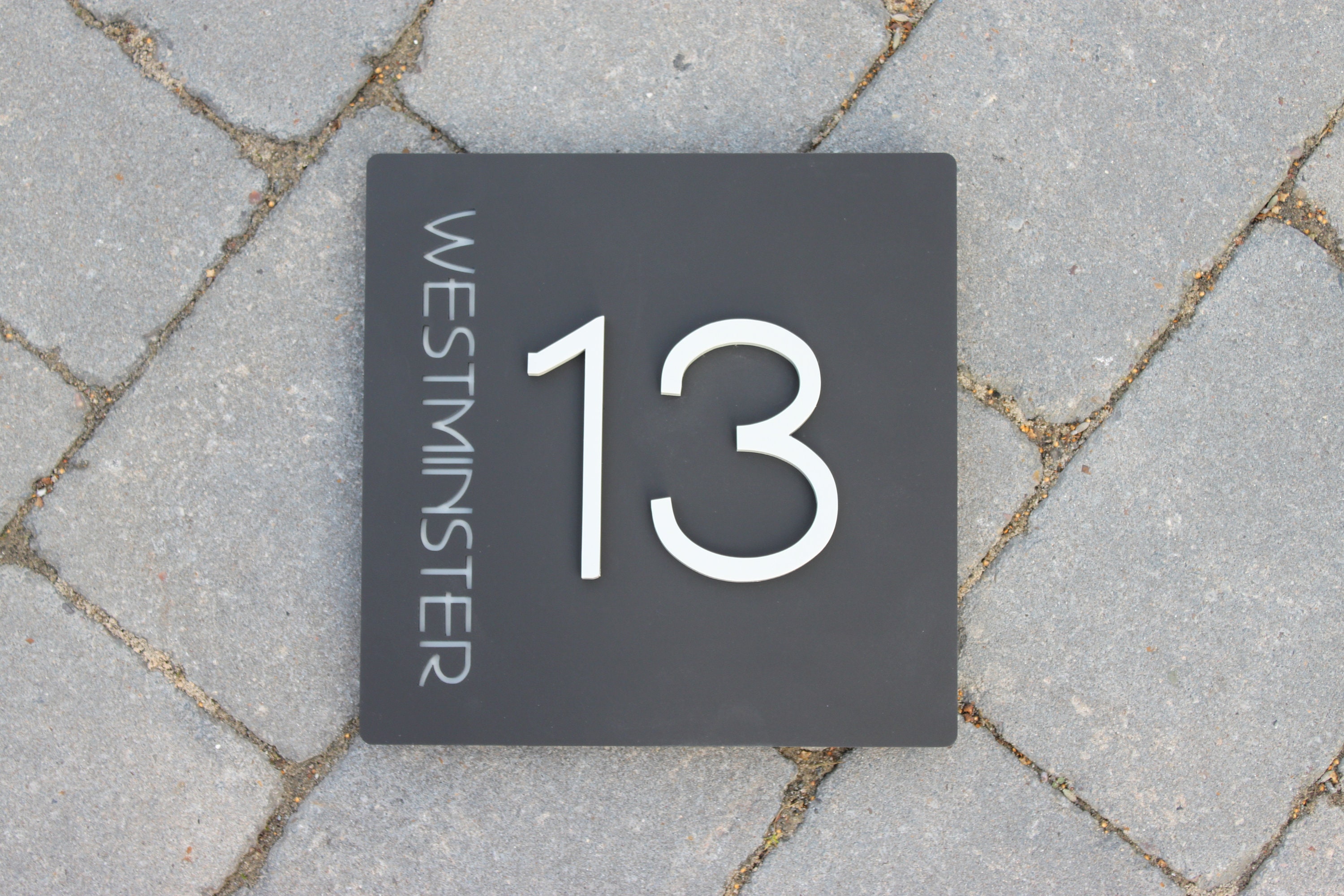 Contemporary Floating House Sign With 3D Numbers Original & - Etsy