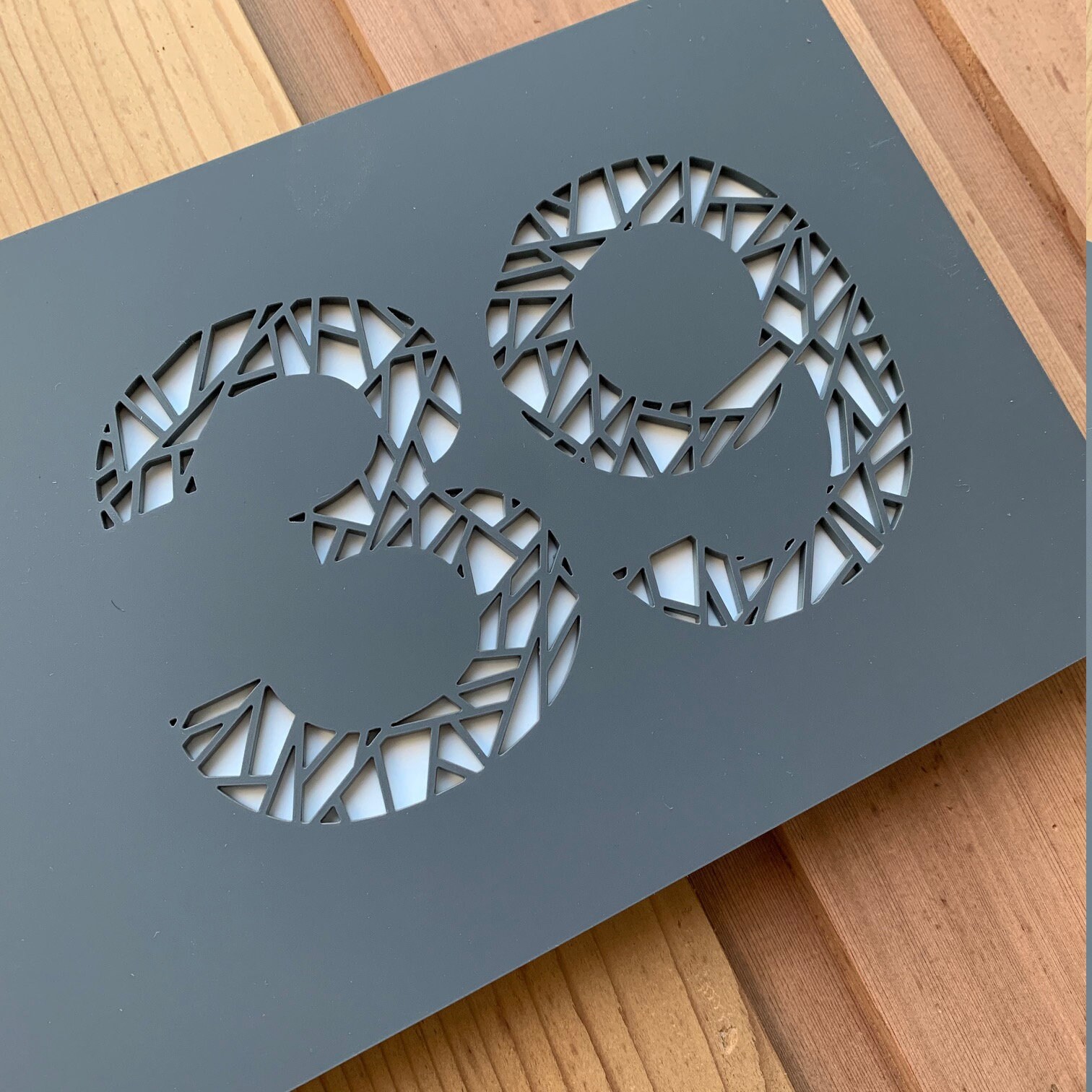 Contemporary House Number Door Sign Rectangle 30cm x 15cm | Etsy