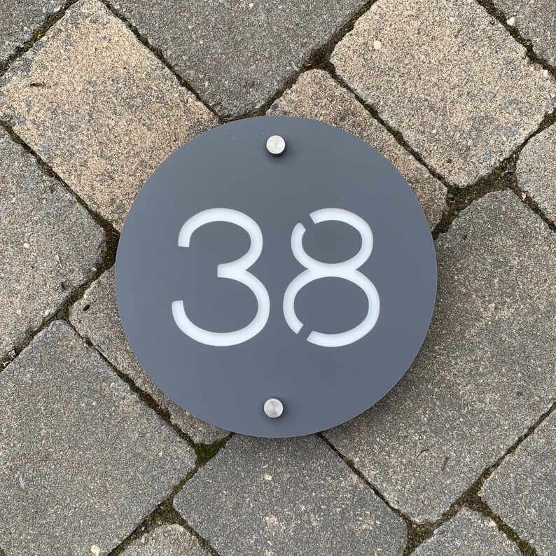 House Number Sign Large Modern Circle Plaque 20cm Original - Etsy