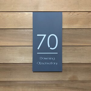 Modern House Sign: Vertical Door Number Plaque, Custom Road Name (15 X ...