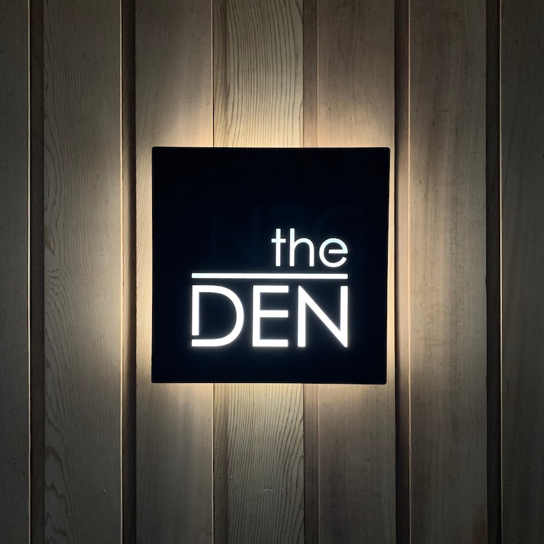 Large Contemporary Back-lit LED House Name and Number Sign - Etsy