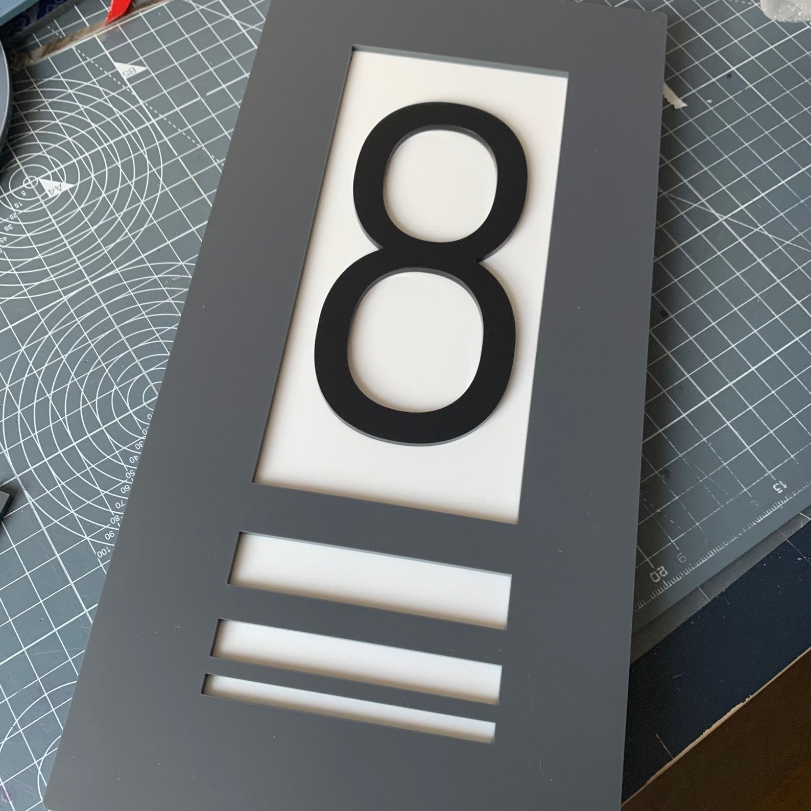 NEW Illuminated Modern House Number Sign With Low Voltage LED - Etsy UK