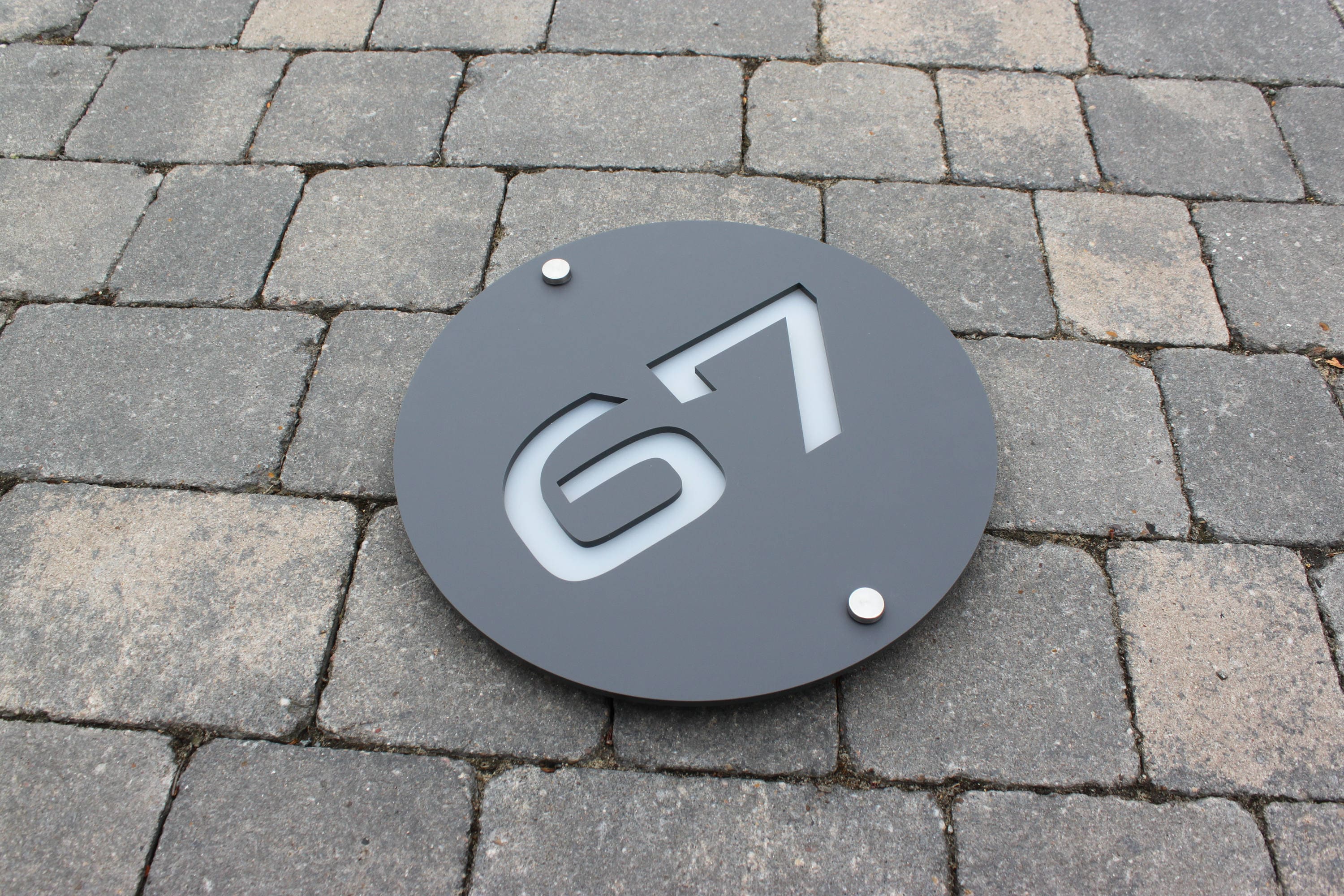 House Number Sign Large modern Circle Plaque 20cm Original | Etsy