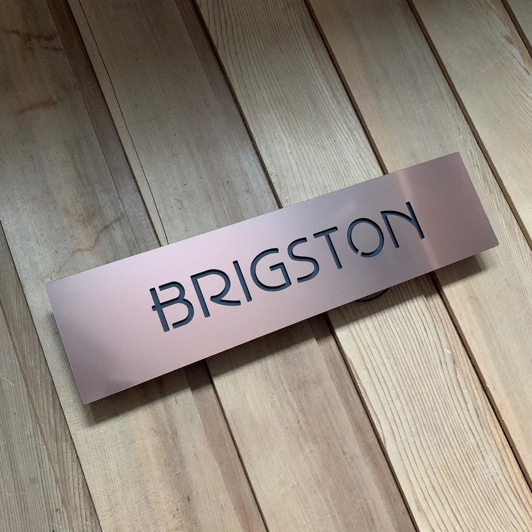 Modern House Name or Number Sign 40 X 10 Cm Laser Cut Bespoke Plaque ...