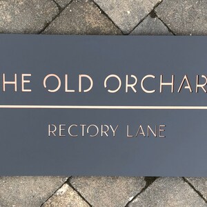 Bespoke House Name and Number Door Sign, 40 X 20 Cm Unique Laser Cut ...