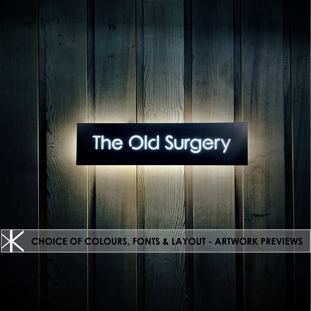 Modern Large LED Illuminated House Number Sign With Low Voltage Backlit ...