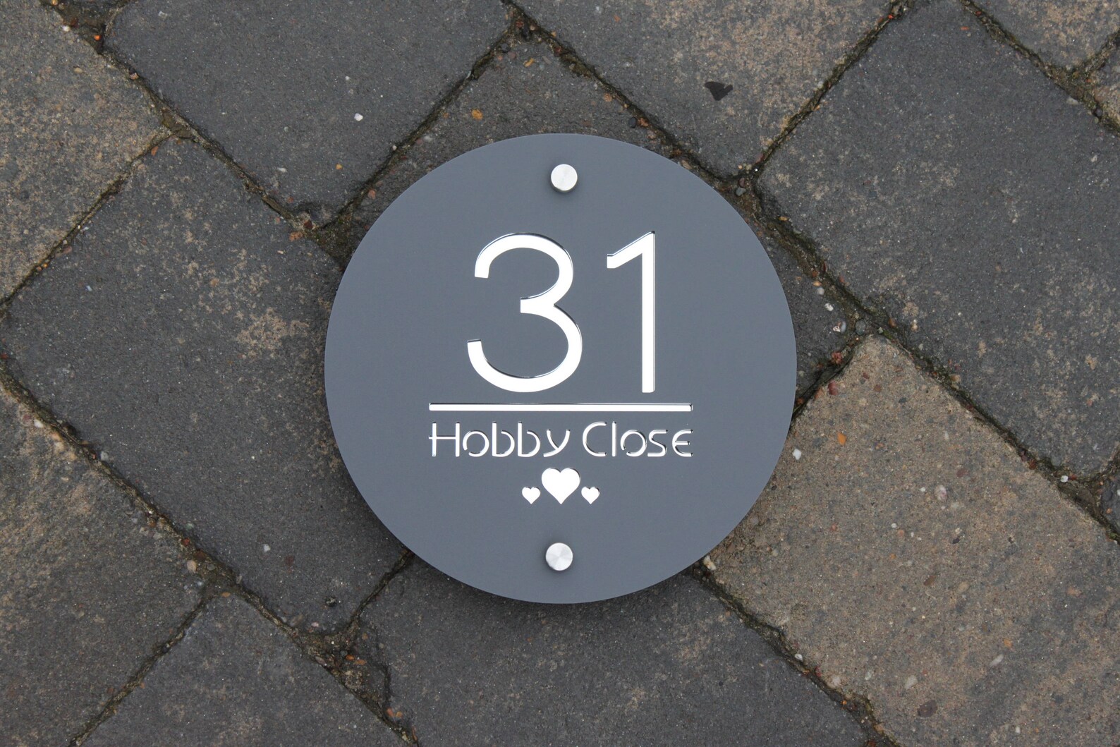 House Number Door Sign, Large 200mm Diameter X6mm Original and Unique ...