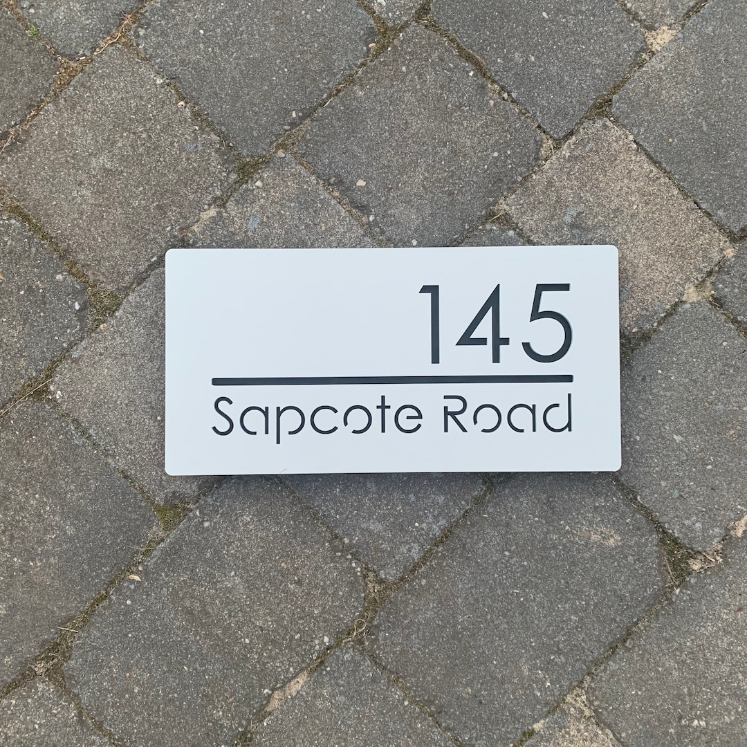 Modern House or Door Sign Rectangle 30 X 15cm Original and Unique Laser ...