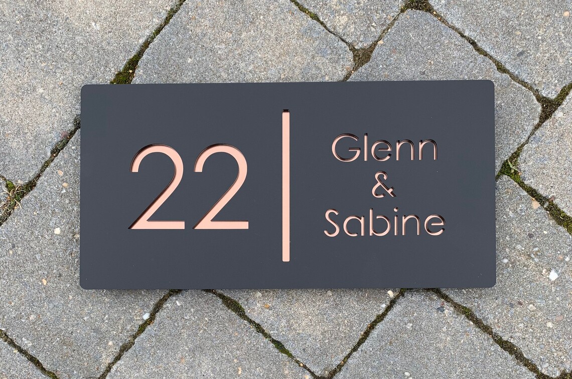 Moderne Haus Zeichen Nummer Tür Rechteck 30cm x 15cm Original | Etsy