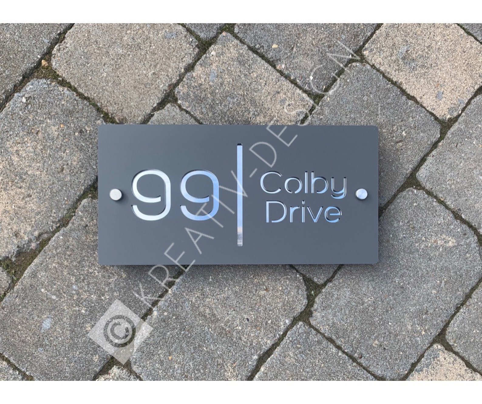 Modern House Sign Door Number Rectangle 30cm X 15cm Original | Etsy