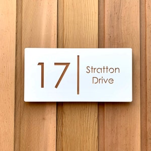 Modern House Sign Number Door Rectangle 30cm X 15cm Original and Unique ...