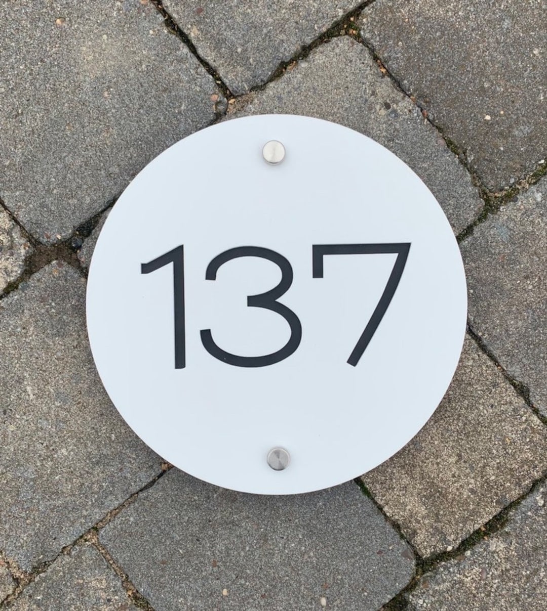 Modern House Sign Door Number Large Circle 300mm X 8mm Original and ...