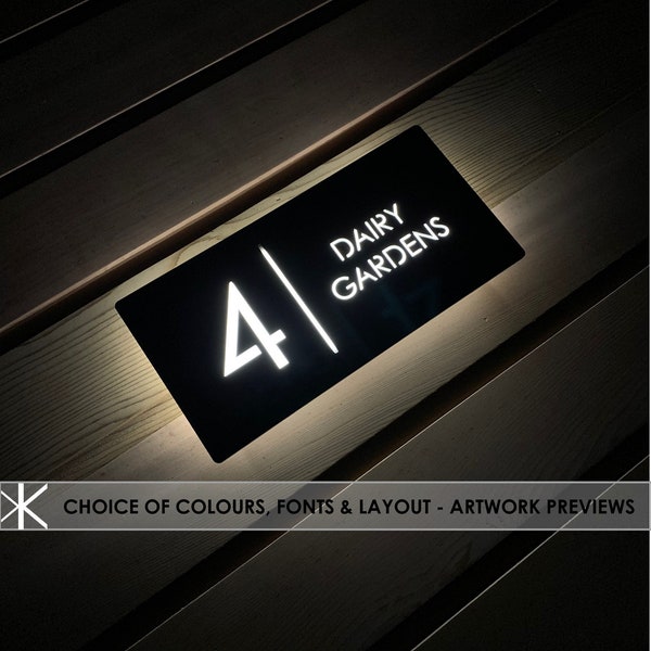 Low Voltage Backlit Address Numbers - Etsy