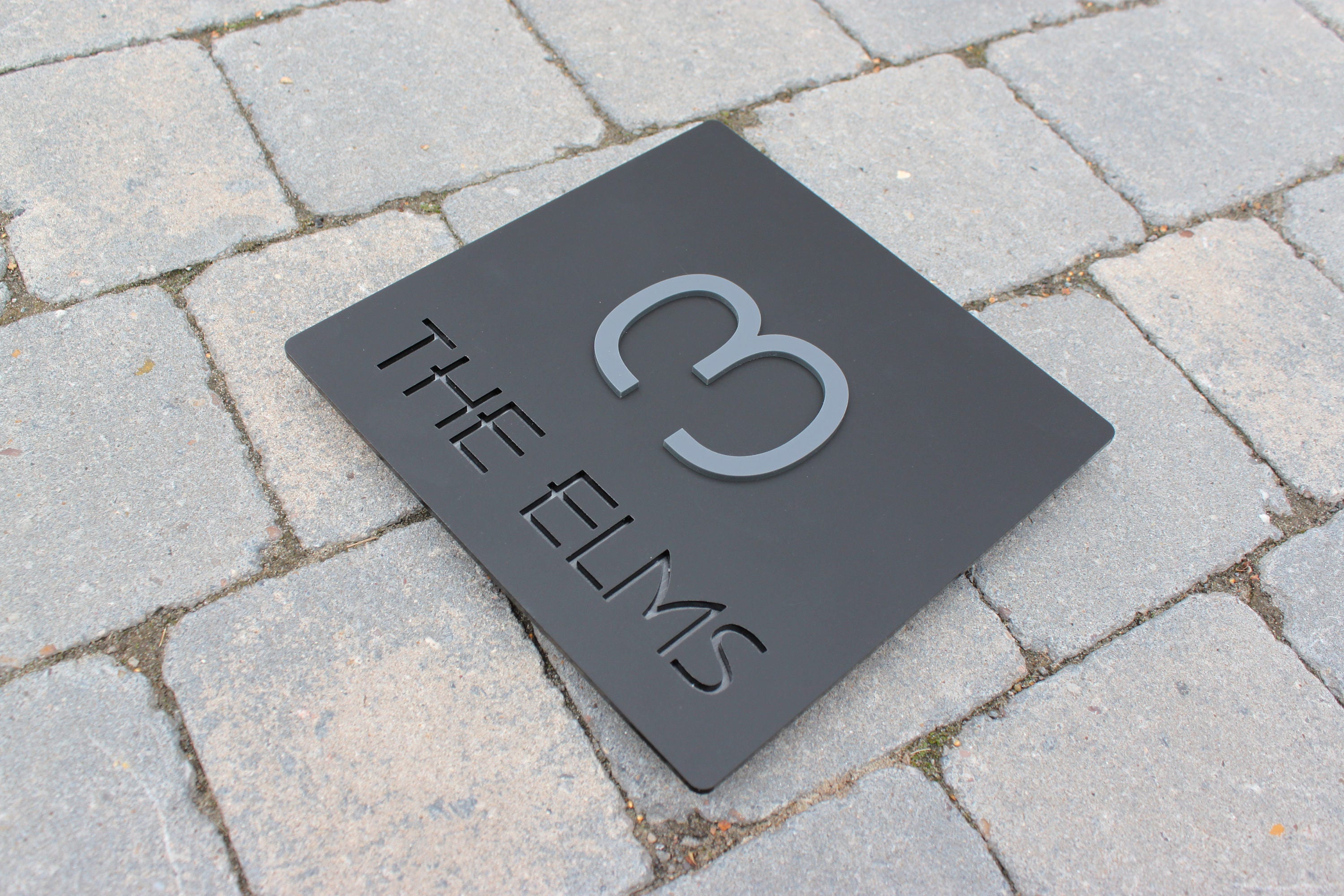 Contemporary Floating House Sign With 3D Numbers Original & - Etsy