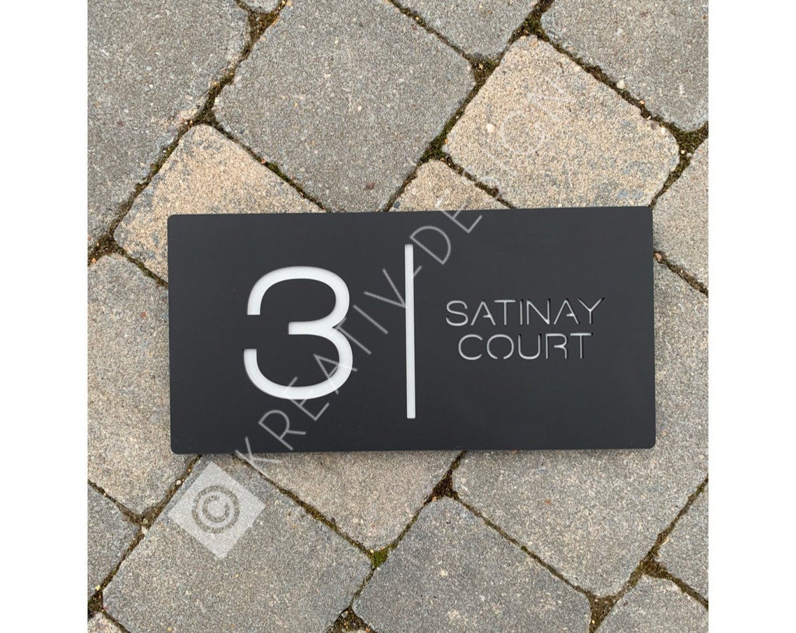 Moderne Haus Zeichen Nummer Tür Rechteck 30cm x 15cm Original | Etsy