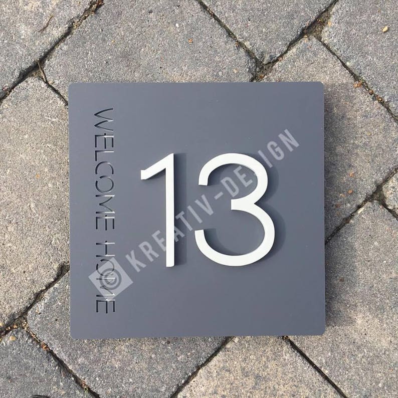 Contemporary Floating House Sign With 3D Numbers Original & - Etsy