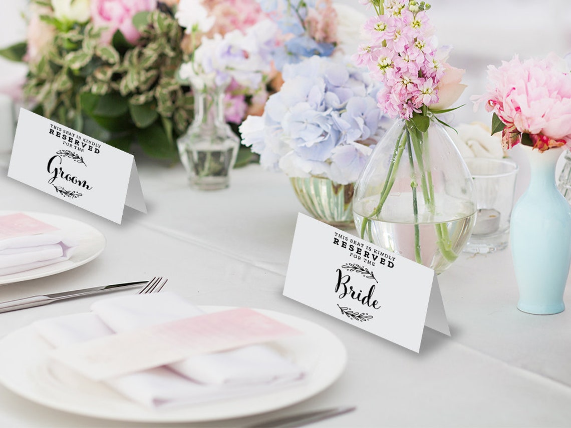 Wedding Table Reserved Tags Printable Download for Weddings A4 Paper ...