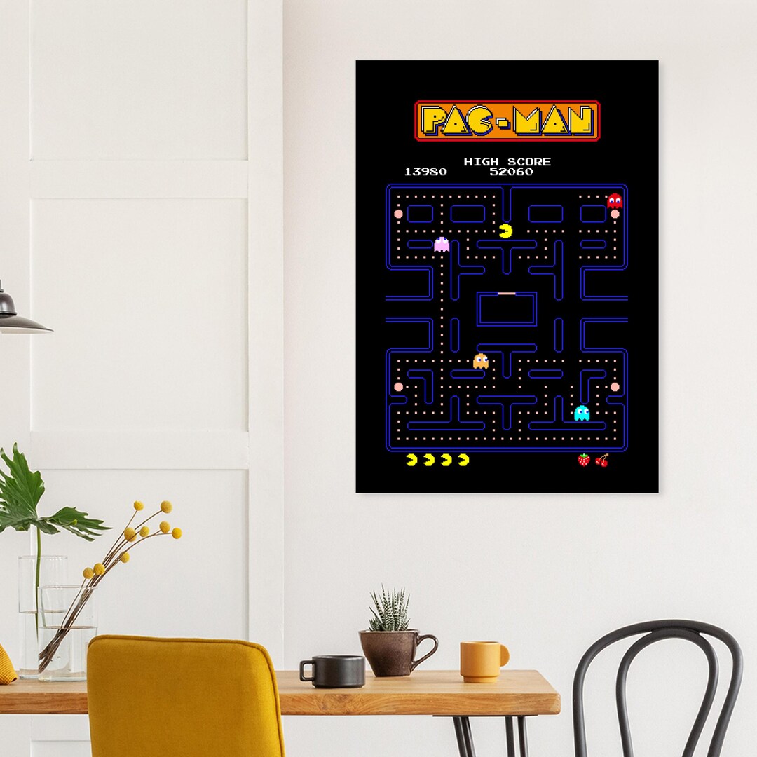 Pac-man Arcade Art Print – Retro Gaming Poster, 8-bit Pixel Wall Decor ...