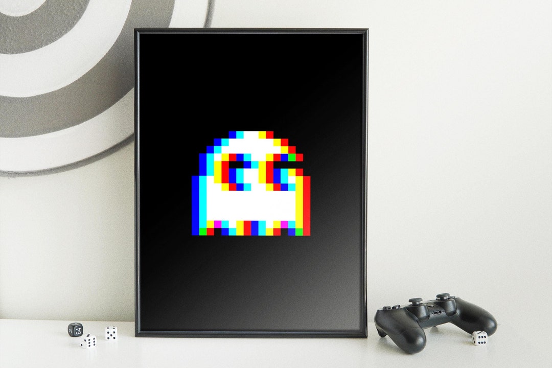Video Arcade Style Pacman Ghost Digital Download Poster 18x24 Inches ...