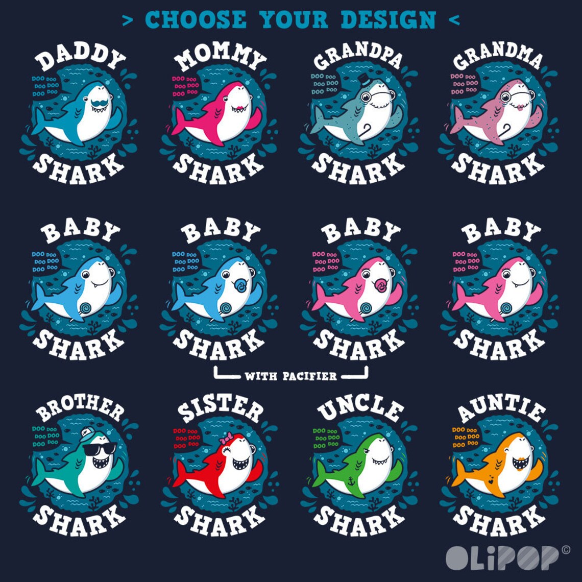 Baby Shark Family Matching T-shirts Unisex Women Kids | Etsy