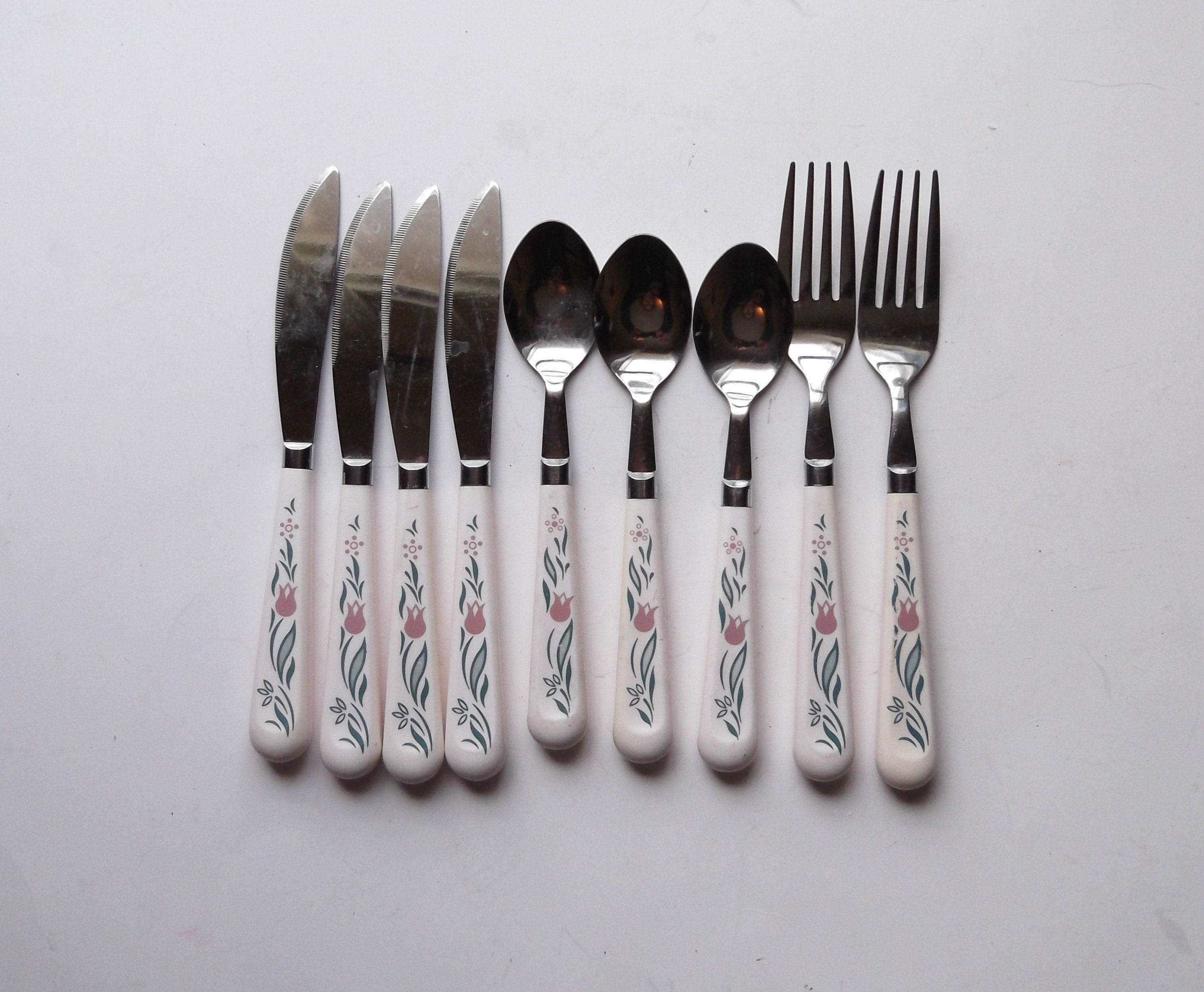 Corelle ROSEMARIE Tulip Flower Flatware Set Vintage Spoons | Etsy