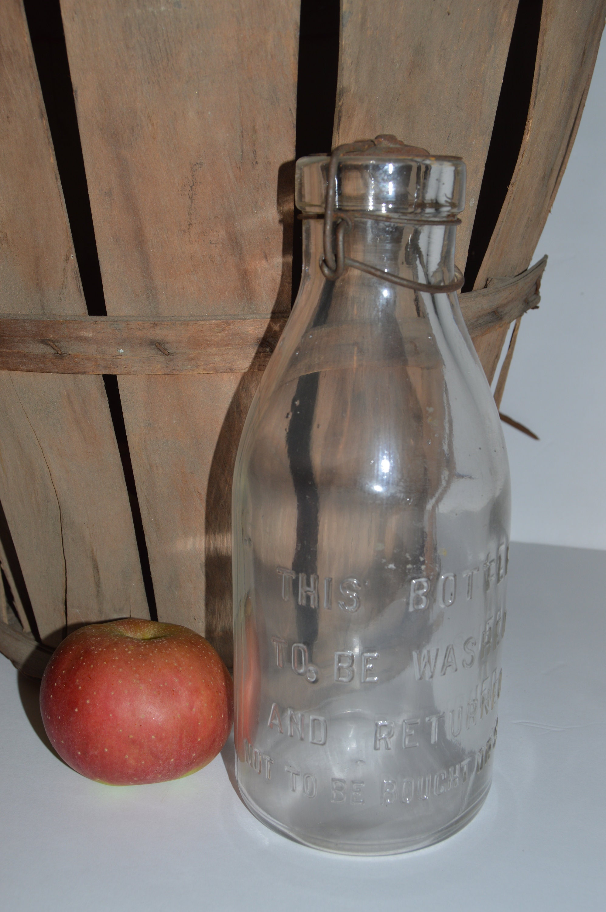Vintage 1 Quart Glass Milk Bottle With Metal Seal Cap - Etsy