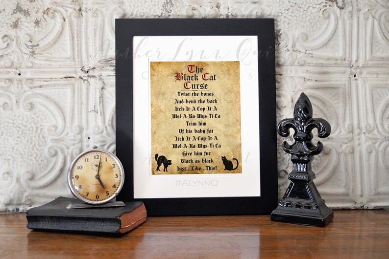 Hocus Pocus Black Cat Curse DIY Printable Halloween Decor Thackery Binx ...
