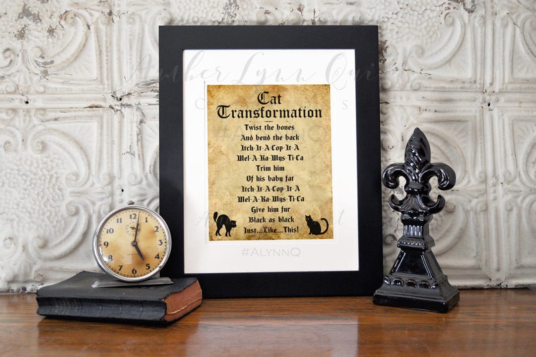 Hocus Pocus Cat Transformation Spell - DIY Printable - Etsy
