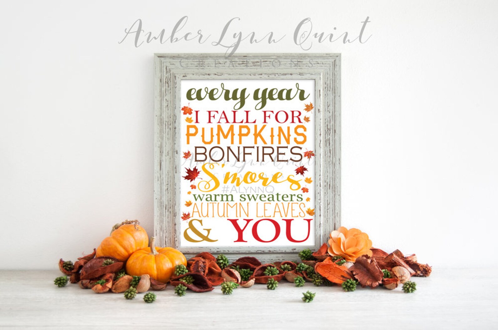 Fall Printable Every Year I Fall for Pumpkins Bonfires S'mores Warm ...