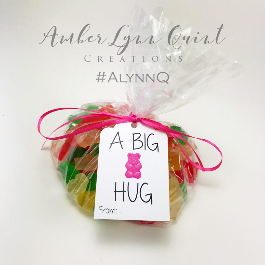 A Big Bear Hug Tag PINK Valentines Day Birthday Favor Baby Shower ...